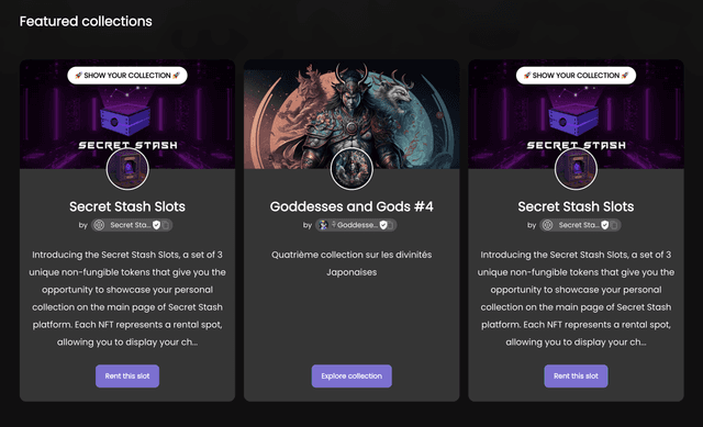 Promote your collection from the Homepage | Secret Stash